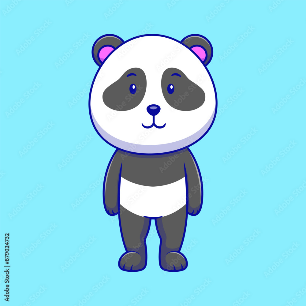 Cute Panda Standing Cartoon Vector Icon Illustration. Animal Nature ...
