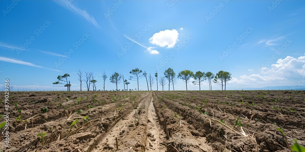 Visual representation of deforestation A photo showing a depleted area ...