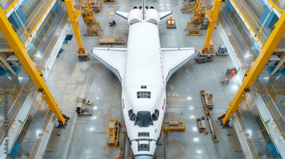 High-tech space shuttle being constructed, advanced robotics and ...
