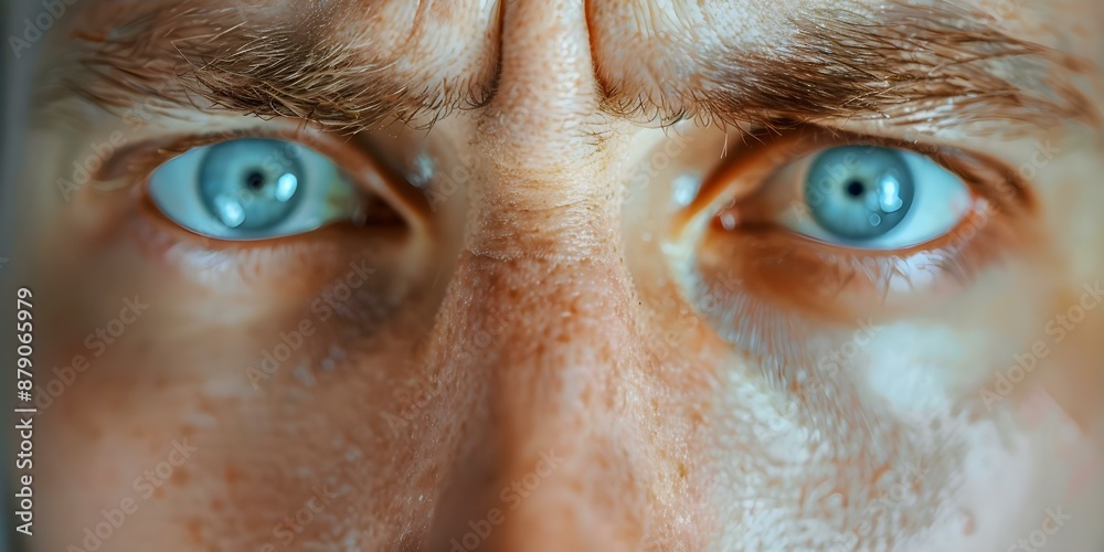 Man's face showing symptoms of allergic rhinitis triggered by the ...