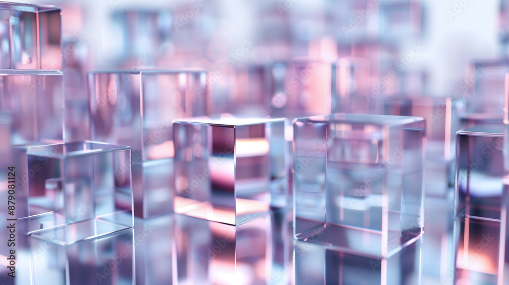 modern 3d tech wallpaper using abstract glass shapes and binary codes ...