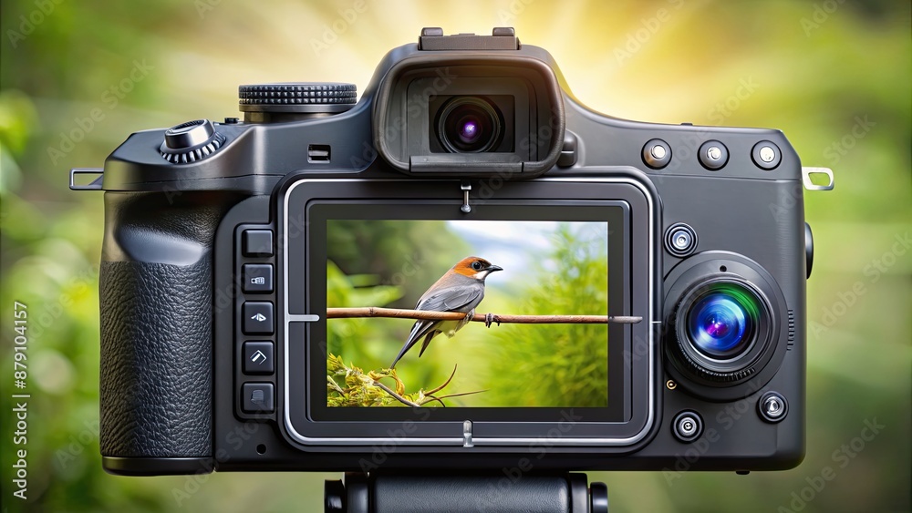 Bird eye focus detection in a camera viewfinder with settings, bird ...