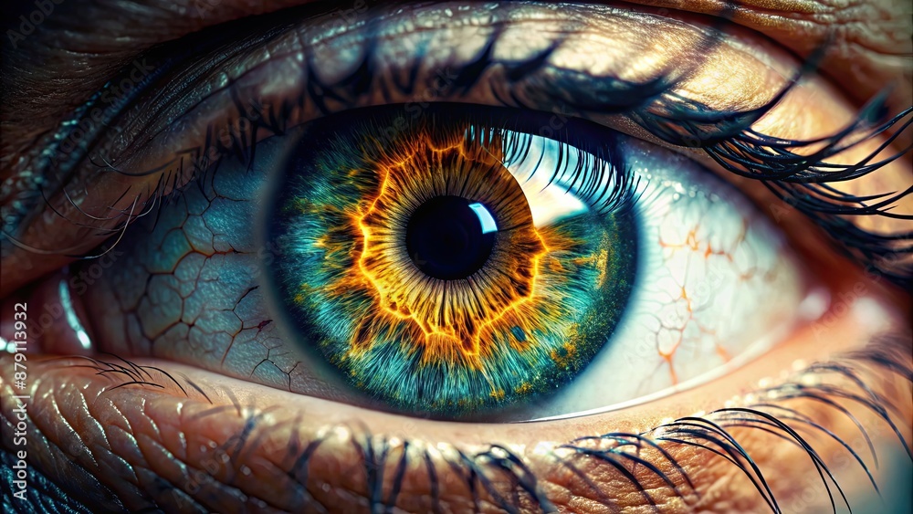 Close up of a human eye with intricate details, eye, close-up, macro ...