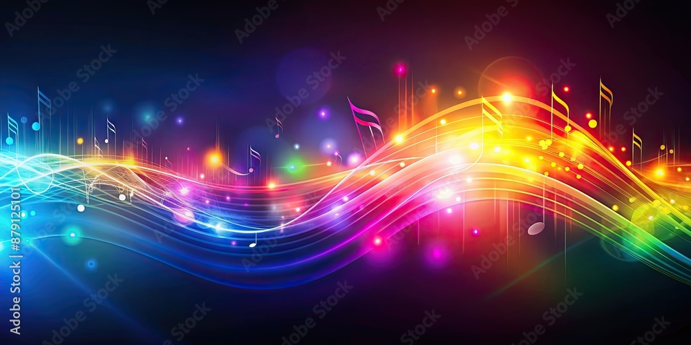Abstract music wave background with vibrant colors and dynamic movement ...