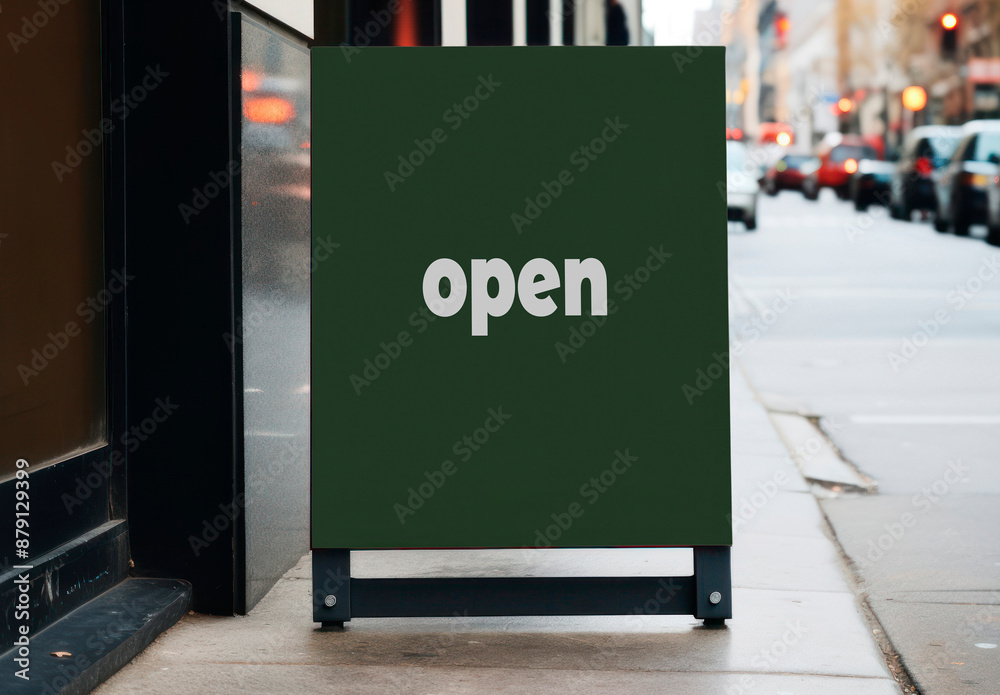 Standing Shop Sign Mockup With Generative AI Stock Template | Adobe Stock