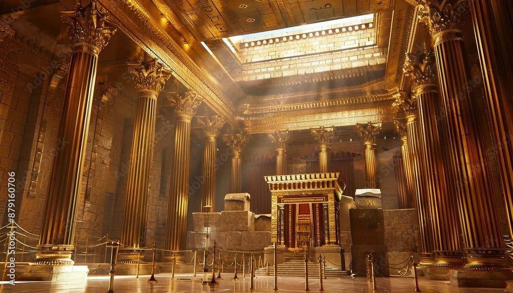 Magnificent Interior of Solomon's Temple: A Golden Sanctuary of Ancient ...