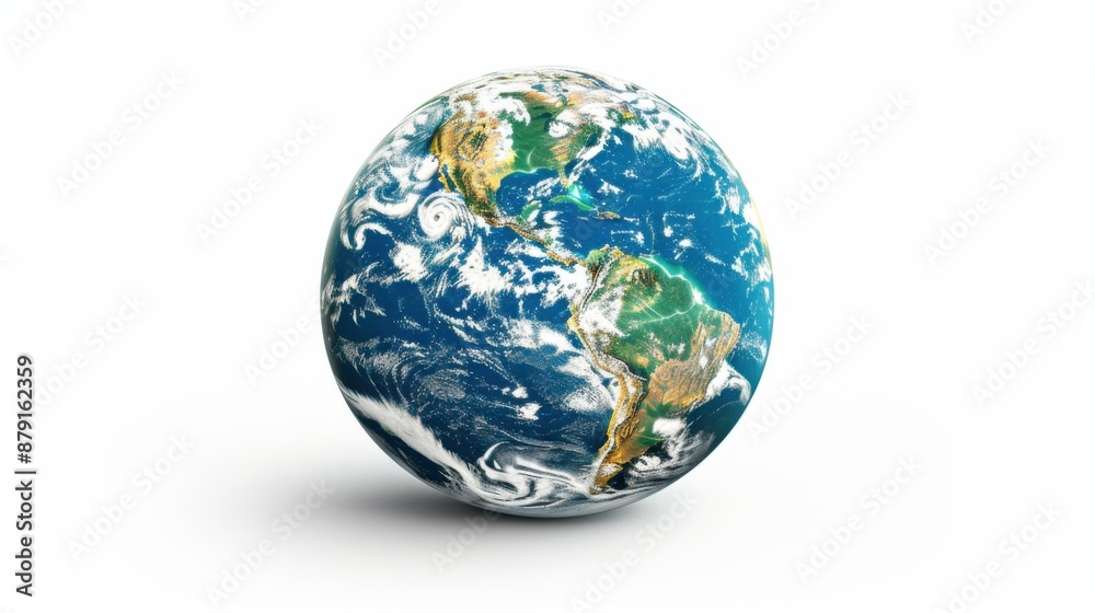 Globe of the Earth with a white background, realistic, a highly ...