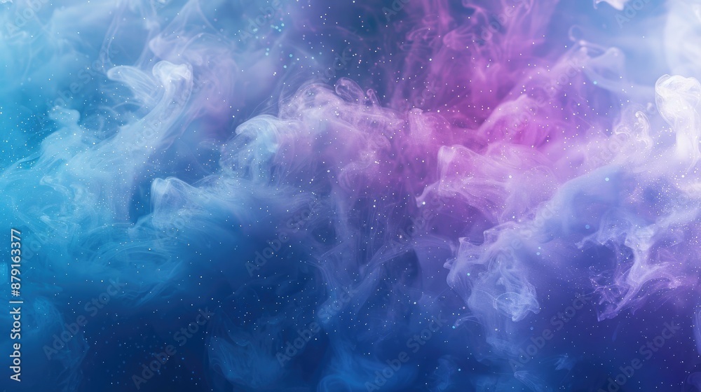 Sparkling cloud Ink drop Stardust universe White particles moving on ...