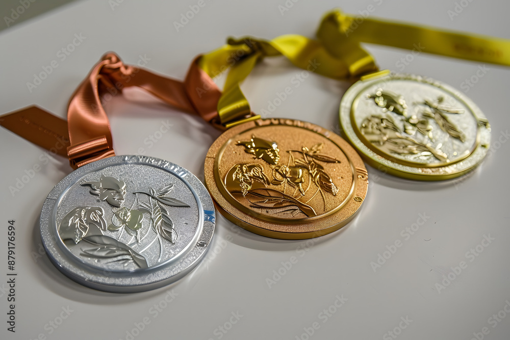 the medals from the Paris 2024 Olympic Games Stock Photo | Adobe Stock