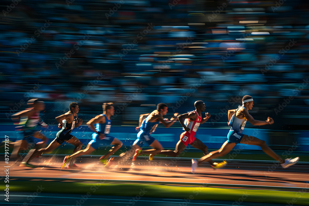 athletes running and at the medal ceremony of the Paris 2024 Olympic ...