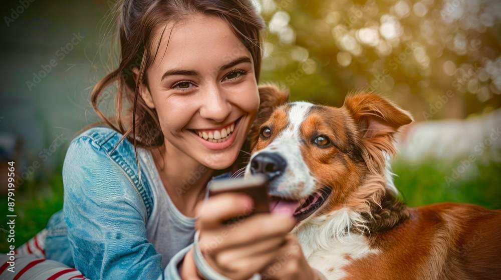 Amor a los perros, una joven bella hace video llamada donde muestra a ...