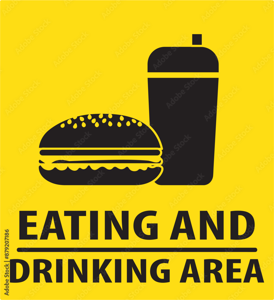 Designated eating and drinking area sign vector.eps Stock Vector ...