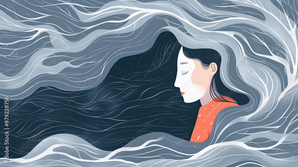 Depression and Feeling Alone Illustration: Emotional and Mental Health ...