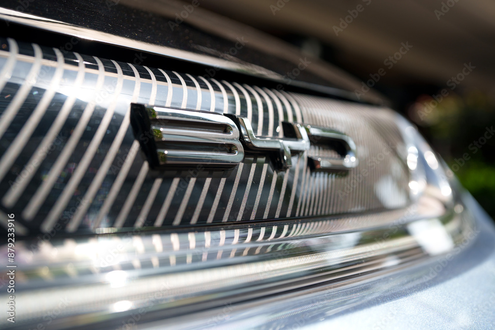 PENANG, MALAYSIA - 5 JULY 2024: Car logo of a BYD Build Your Dreams EV ...