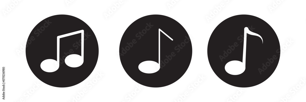 Music notes icon set, Music notes symbol, vector illustration Stock ...