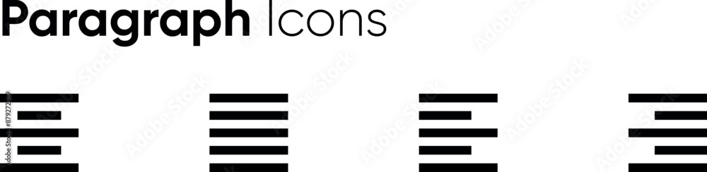 Paragraph align icon set. Text Editor Icons Pack Vector pictogram. UX ...