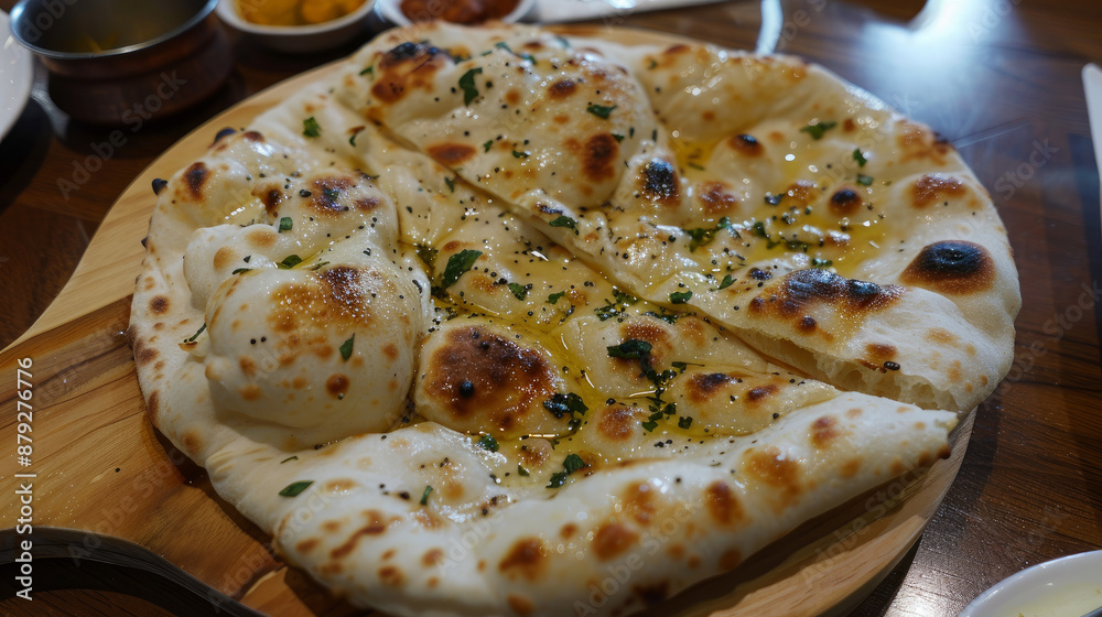 Indian naan is a type of flatbread commonly served in Indian cuisine ...
