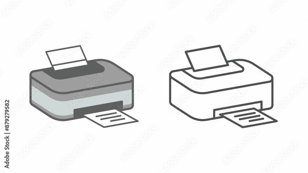 Printer icon animation on white background. icon animation of print ...