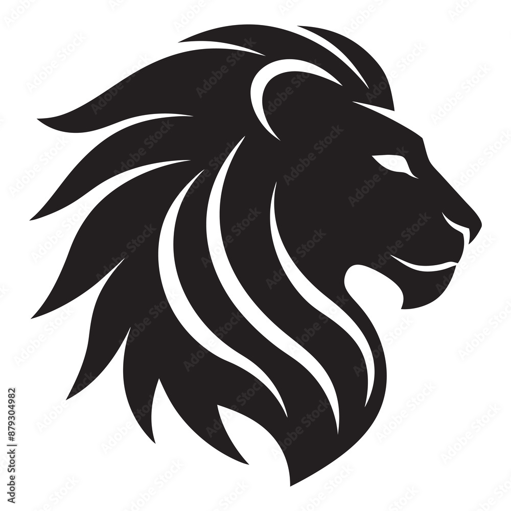 lion head side view logo vector illustration Stock Vector | Adobe Stock