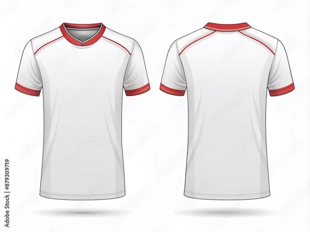 Blank white sports shirt jersey design template with numbering and ...