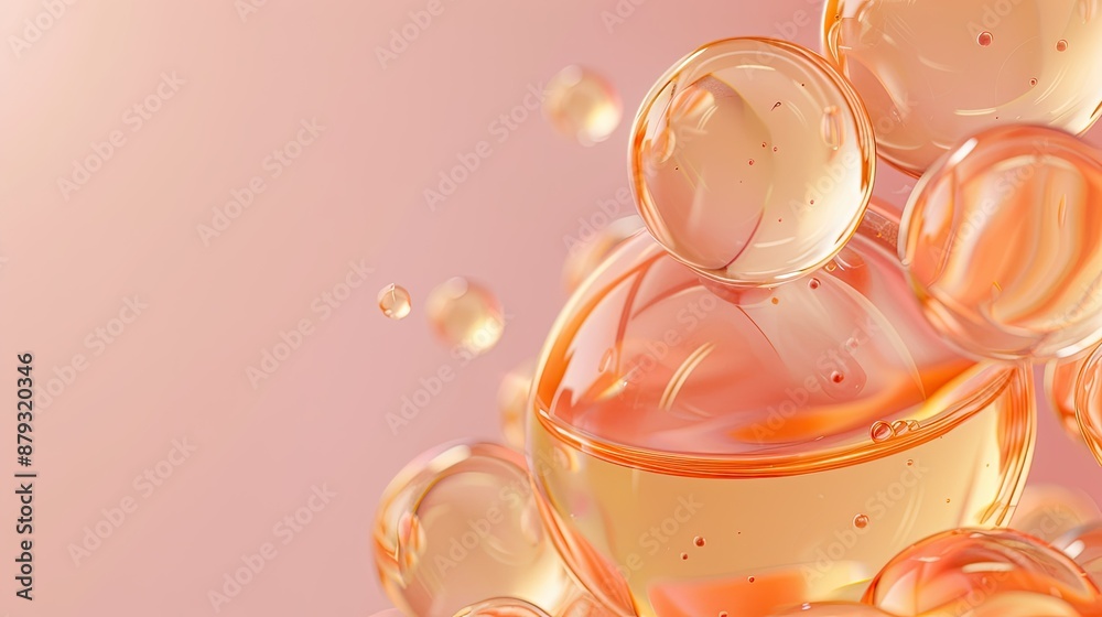 Cosmetic serum Oil drop on Saggy skin cell Skin Repair moisturizer ...