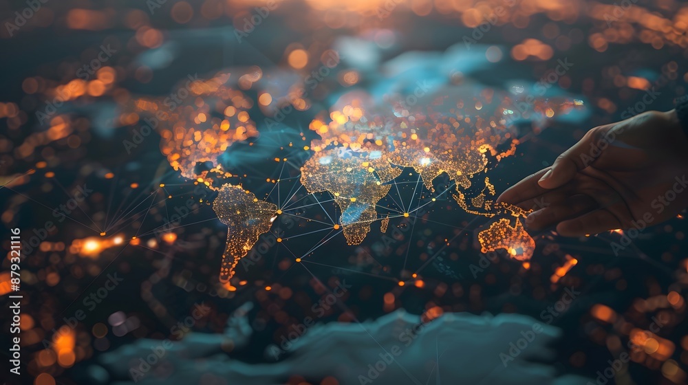 a visual representation of interconnected nodes and data points forming ...