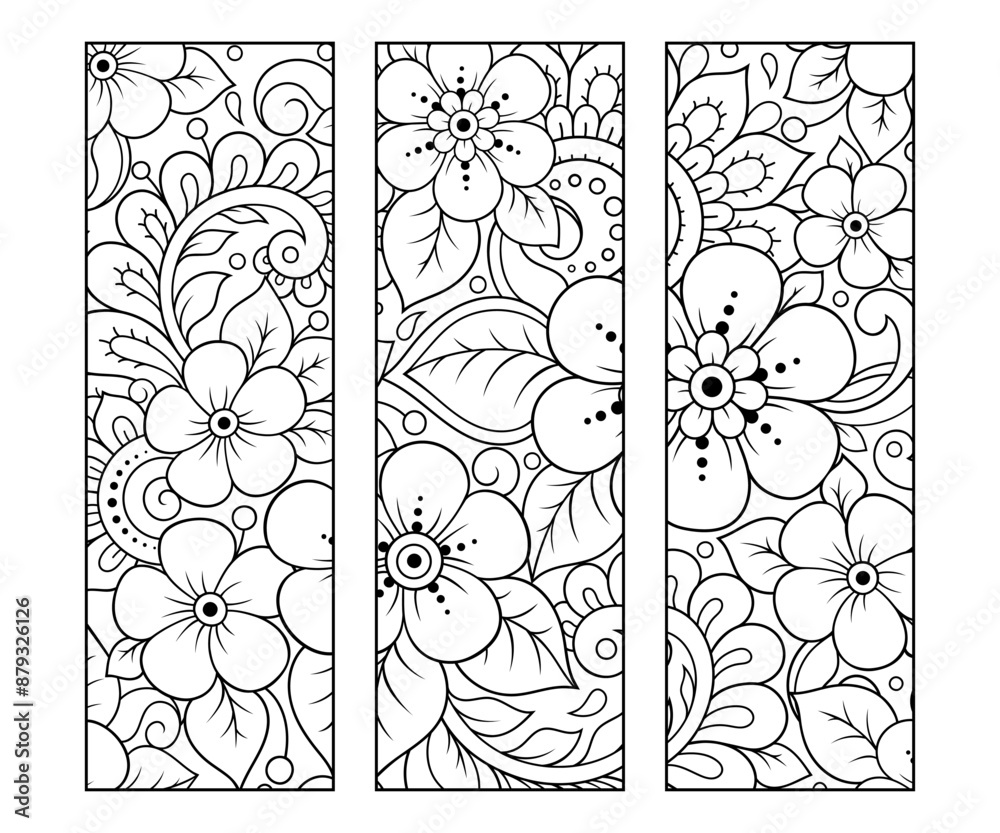 Printable bookmark for book - coloring. Set of black and white labels ...