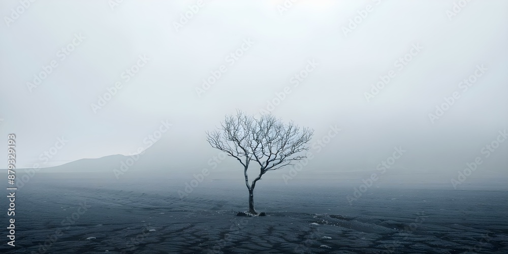 Surreal depiction of barren landscape portraying existential despair ...