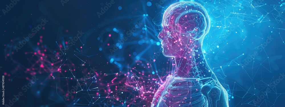 Human body. Abstract vector. Digital anatomy Medical technology Muscle ...