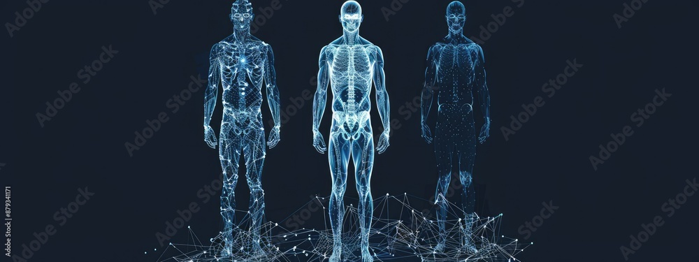 Human body. Abstract vector. Digital anatomy Medical technology Muscle ...