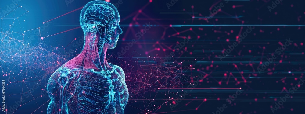 Human body. Abstract vector. Digital anatomy Medical technology Muscle ...