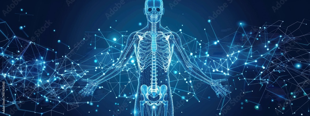 Human body. Abstract vector. Digital anatomy Medical technology Muscle ...