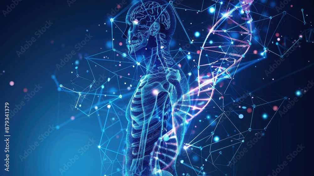 Human body. Abstract vector. Digital anatomy Medical technology Muscle ...