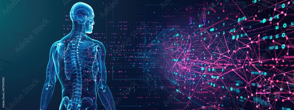 Human body. Abstract vector. Digital anatomy Medical technology Muscle ...