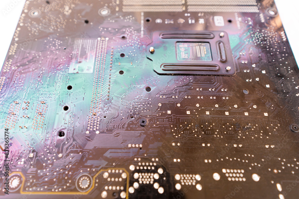 Technological futuristic background from graphic lines and spots of ...