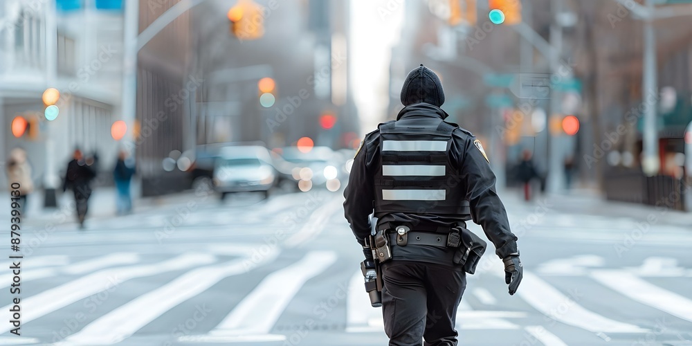 Police officer patrols city streets for public safety in documentary ...