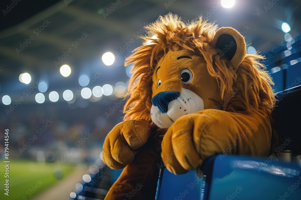 Mascot Lament: Sad Lion Sports Cartoon Character in Humorous Defeat at ...