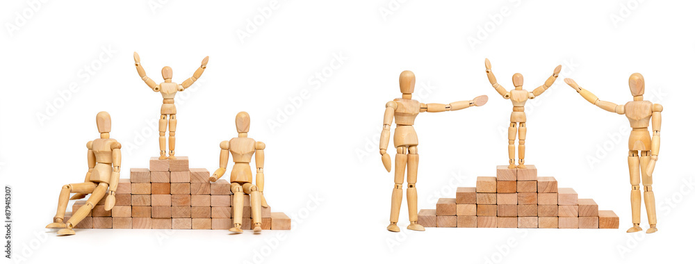 Concept symbol of how parents help a child get an education and climb ...