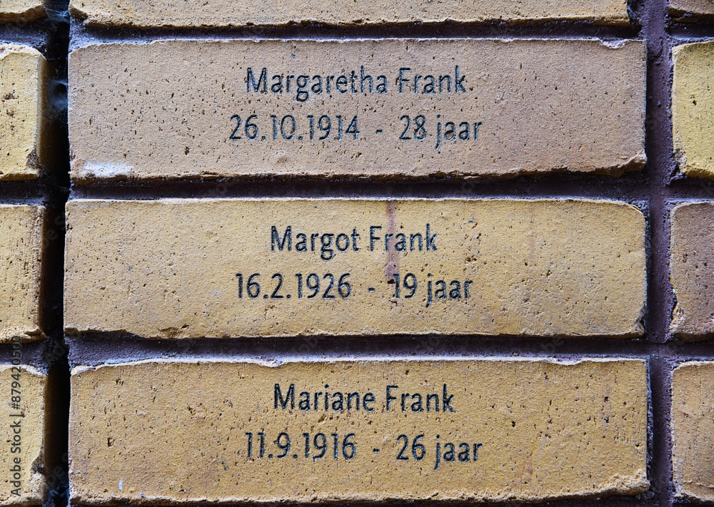 Amsterdam, the Netherlands. July 5th, 2024. The tablets of Anne Frank ...