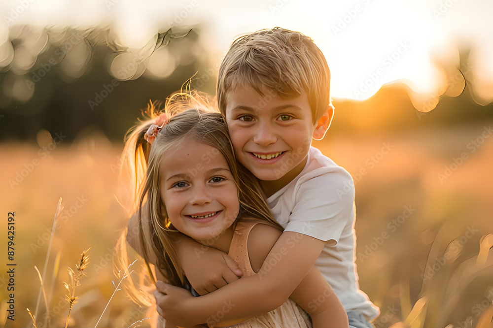 Siblings playing, laughing, and bonding together, building friendships ...
