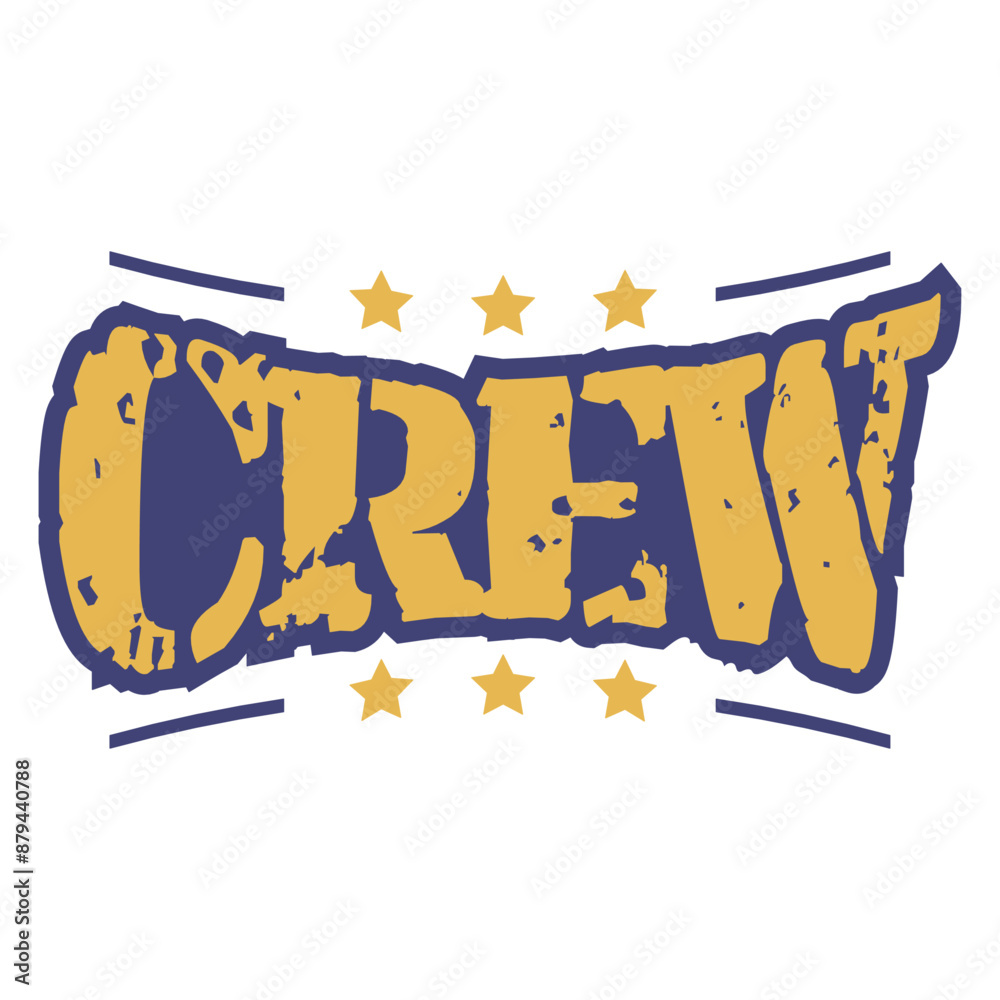 Crew Official Member Fun Team Gang Squad Friends Group Text Logo ...