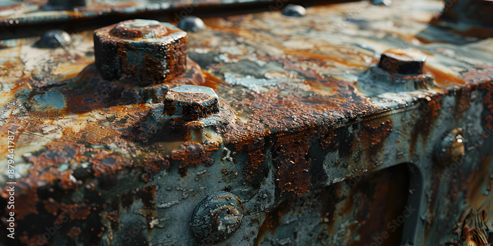 Closeup View of Rusty Bolt on Industrial Metal Structure with Weathered ...
