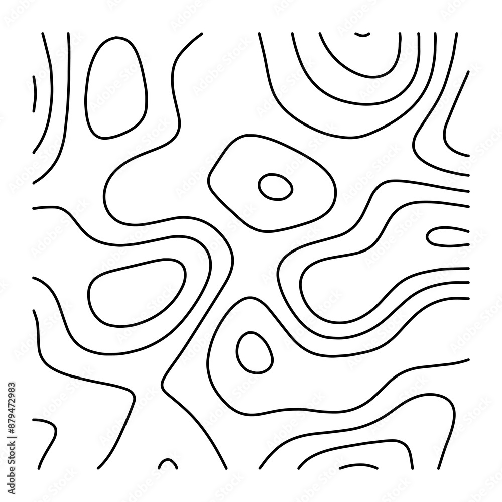Topographic map patterns, topography line map. Vintage outdoors style ...