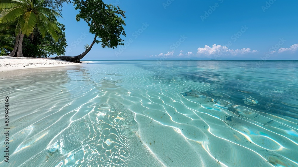 Tropical island scenes with lush vegetation and pristine beaches ...