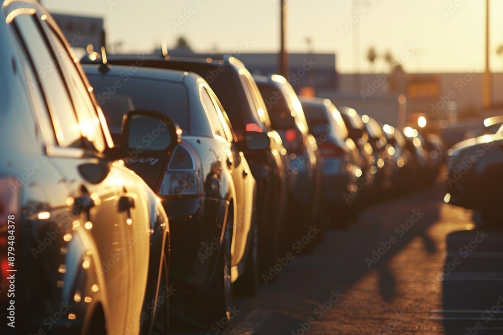 headlights close-up, car dealership, auto theme. Beautiful simple AI ...