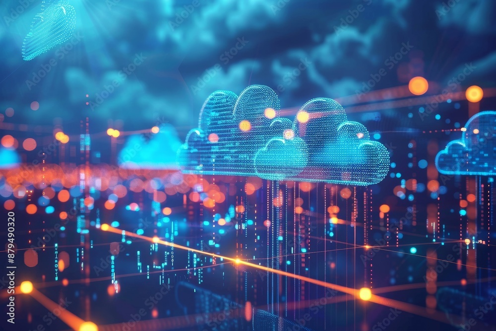 Cloud service models illustrated with different cloud shapes ...