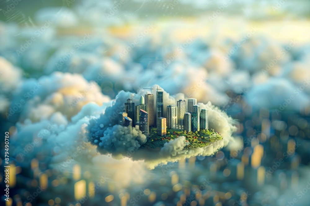 Modern Design Futuristic Cloud Computing Network - Connected Devices ...