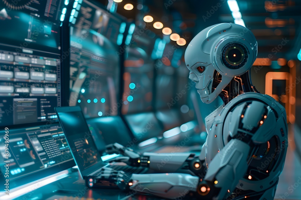 Robotic process automation (RPA) in business operations, showcasing ...