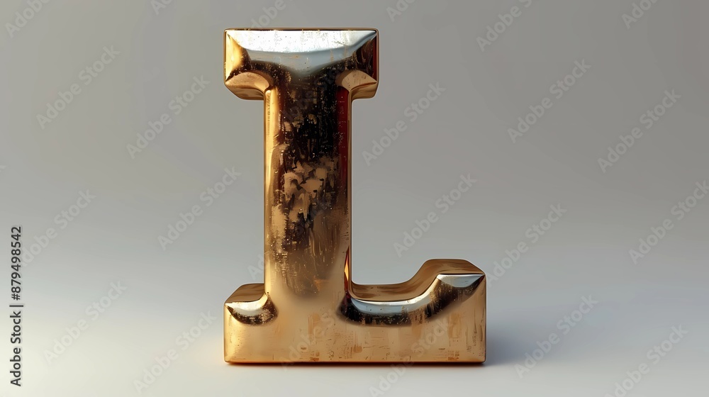 Letter L with luxury gold jewel art illustration isolated at white ...