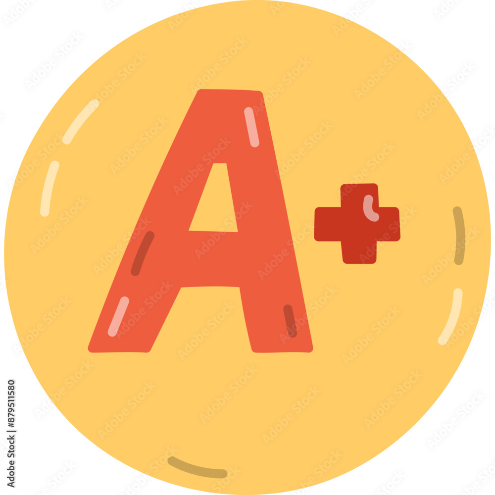 Cute cartoon school excellent grade A plus result in the circle ...